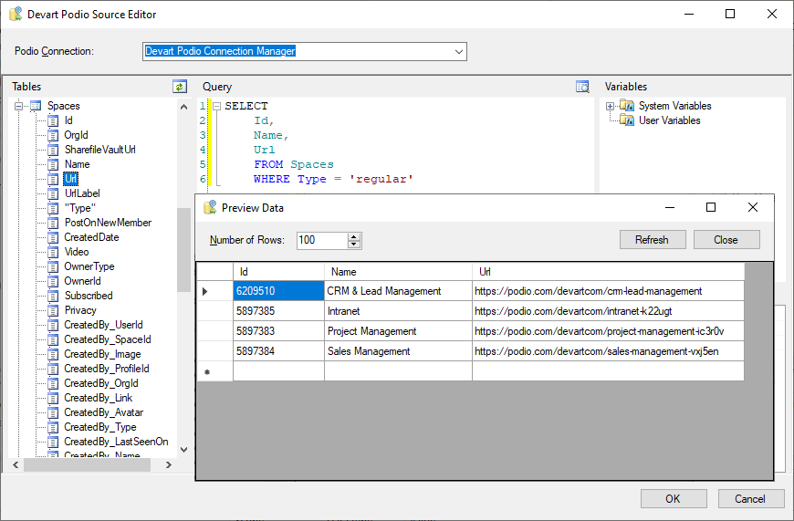 Devart SSIS Data Flow Components for Podio - Visual Studio Marketplace